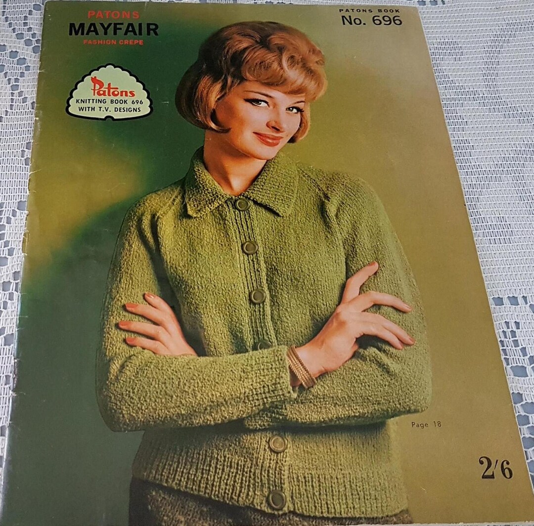 Vintage 1964 Patons Knitting Pattern Book 696, Adult and Childrens ...