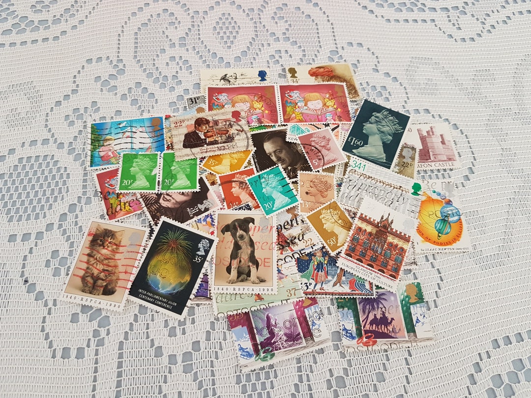 50 United Kingdom Postage Stamps, Used Vintage Stamps - Etsy