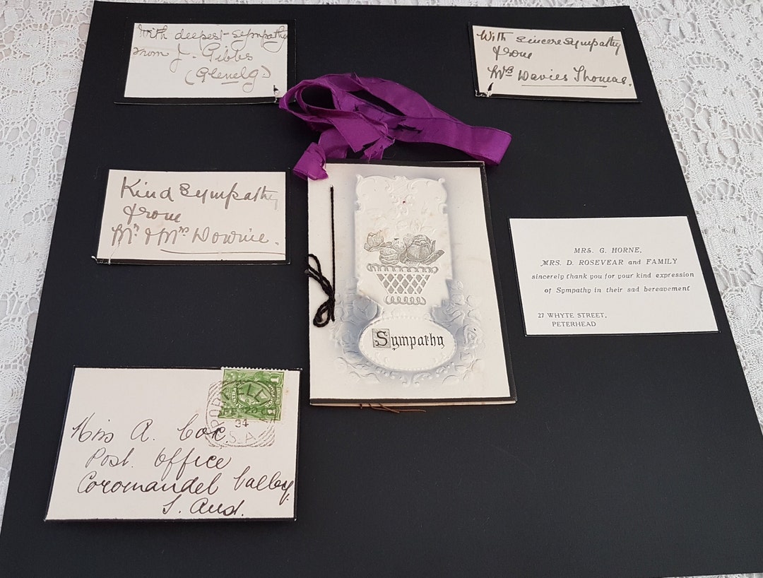 6 Assorted Antique Vintage Sympathy Mourning Cards and Notes - Etsy