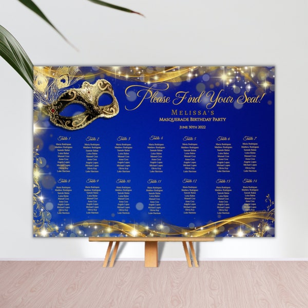 Masquerade Seating Charts - Etsy