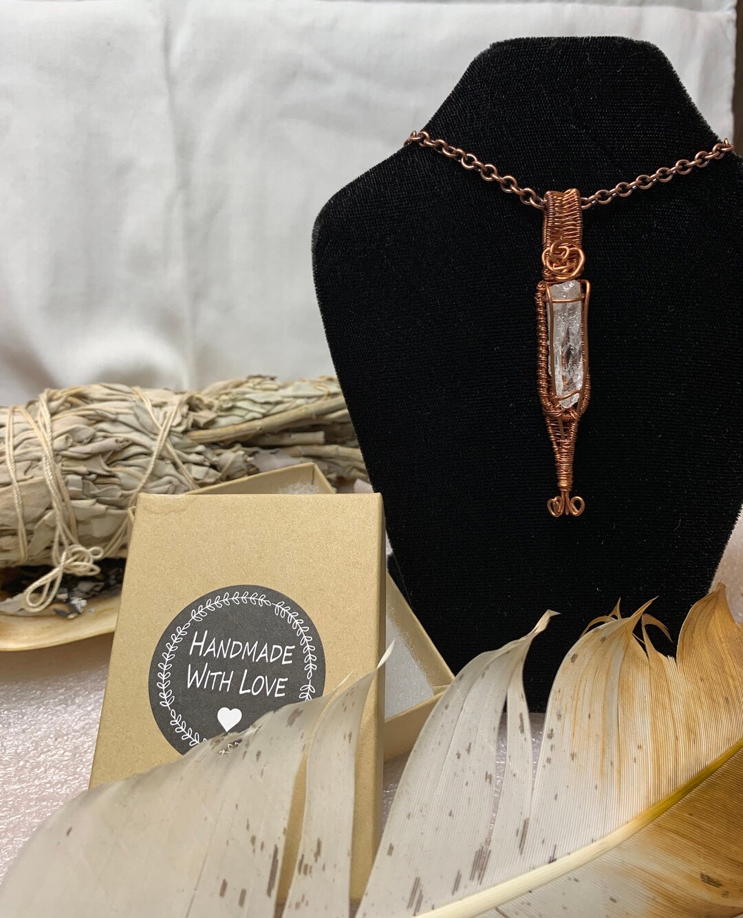 Quartz, Hand Wrapped, Quartz Crystal Pendant, Genuine Quartz, Wire Wrap ...