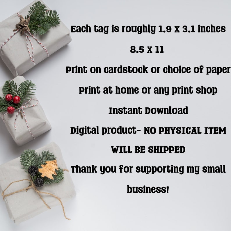 Funny Christmas Gift Tags, Printable Christmas Gift Tags - Etsy