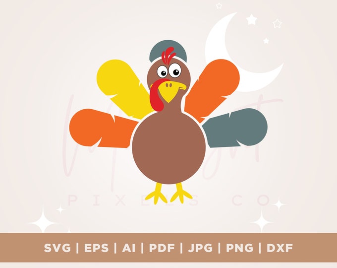 Thanksgiving Turkey SVG Vector File and PNG Transparent Background Clip ...