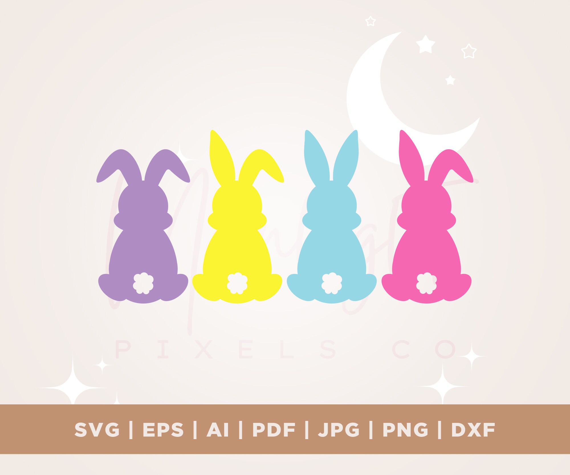 Easter Bunny Peeps SVG Digital Download, Easter Clipart, Marshmallow ...