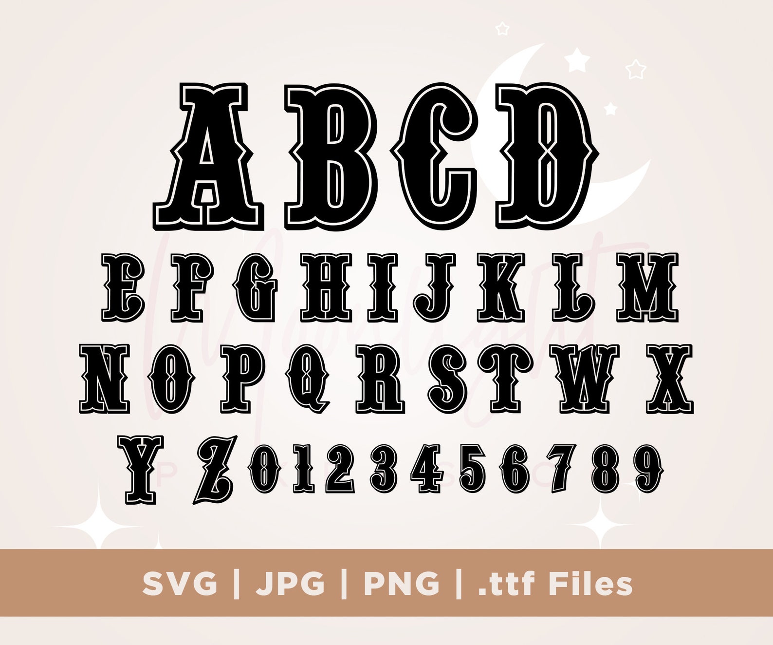 WESTERN FONT SVG, Western Alphabet Svg, Western Letters and Numbers Svg ...
