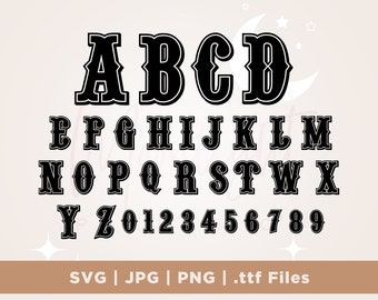 WESTERN FONT SVG, Western Alphabet Svg, Western Letters and Numbers Svg ...