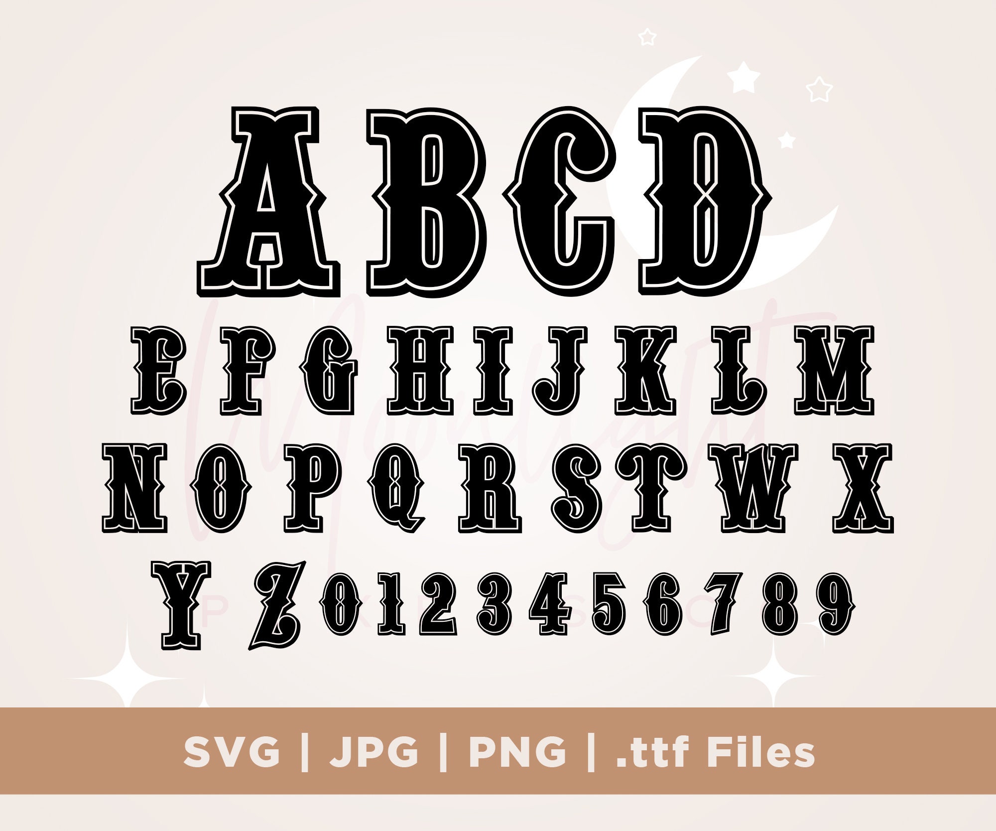 WESTERN FONT SVG, Western Alphabet Svg, Western Letters and Numbers Svg ...
