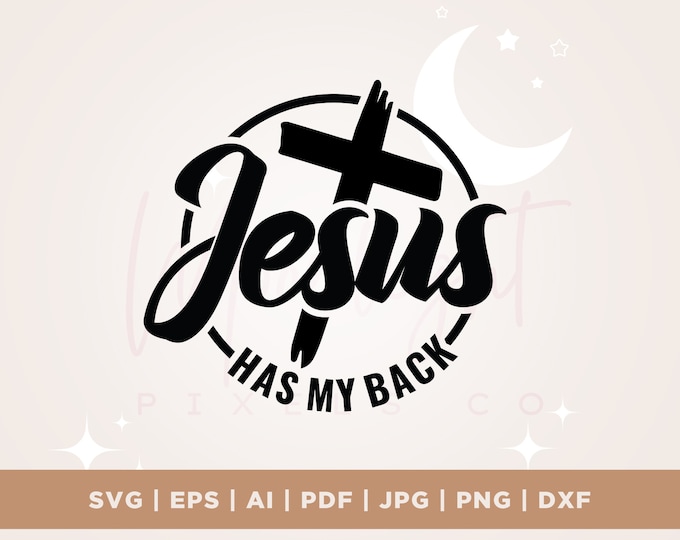 Holy Cross Jesus Has My Back Embroidery Iron On/sew Patch 6.5 X 4.87 ...