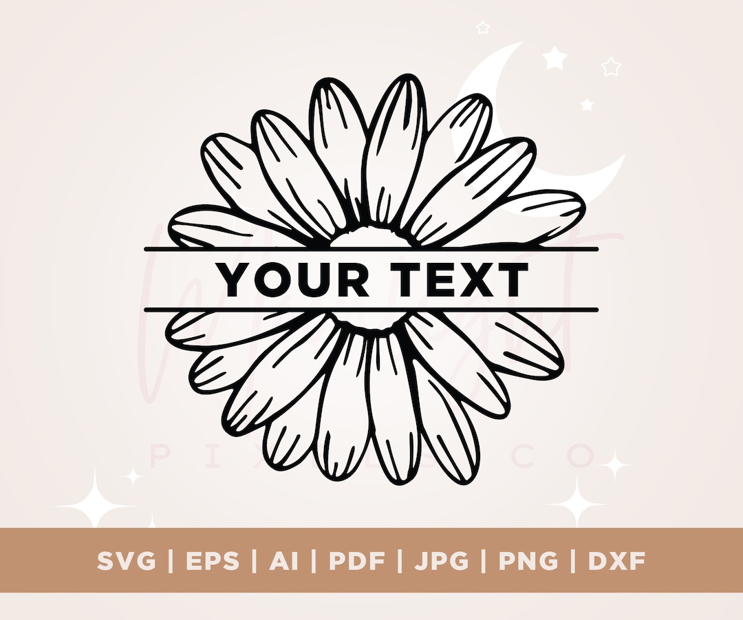 Split Flower Svg, Split Monogram SVG, Flower Monogram Svg, Daisy Svg ...