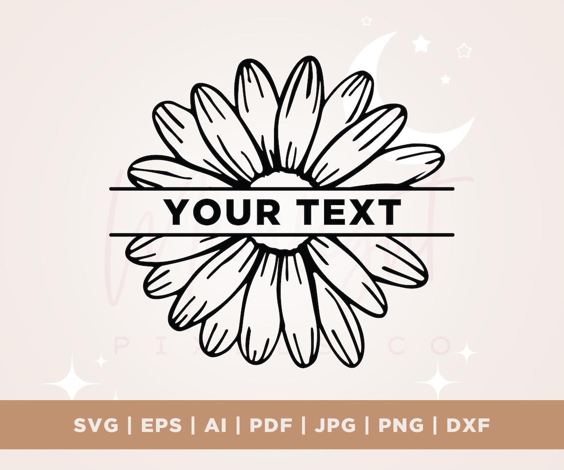 Split Flower Svg, Split Monogram SVG, Flower Monogram Svg, Daisy Svg ...