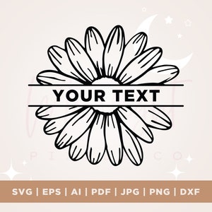 Split Flower Svg, Split Monogram SVG, Flower Monogram Svg, Daisy Svg ...