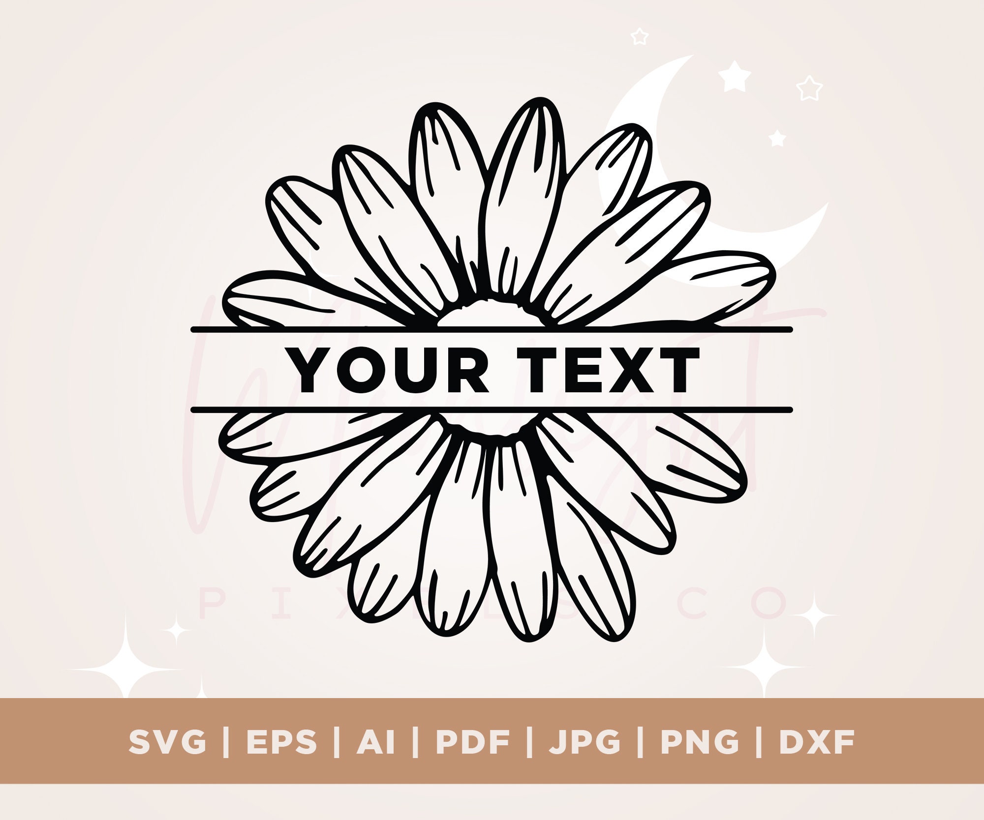 Split Flower Svg, Split Monogram SVG, Flower Monogram Svg, Daisy Svg ...