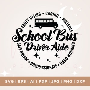 School Bus Driver Aide SVG, School Bus Aide SVG, Cricut, Svg ...
