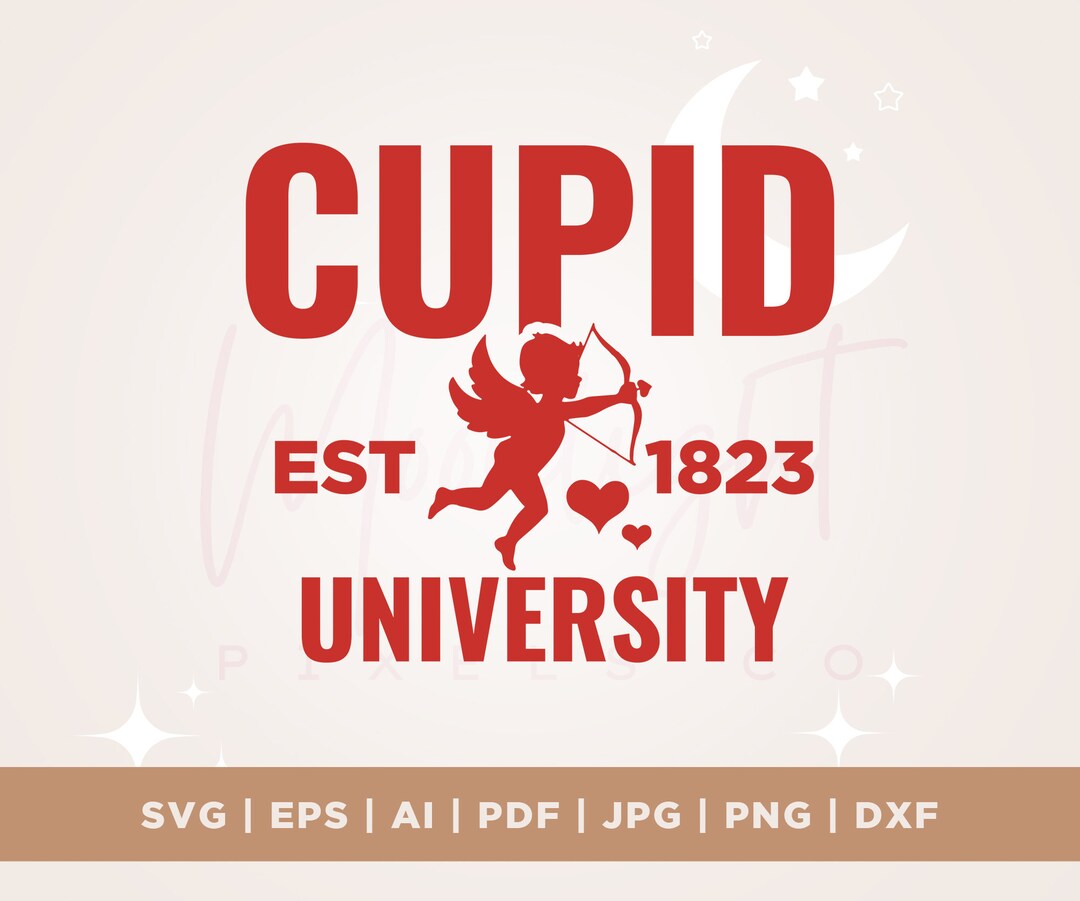 Cupid University Svg, Valentine PNG, Cupid, Heart, Cricut, Png, Svg ...