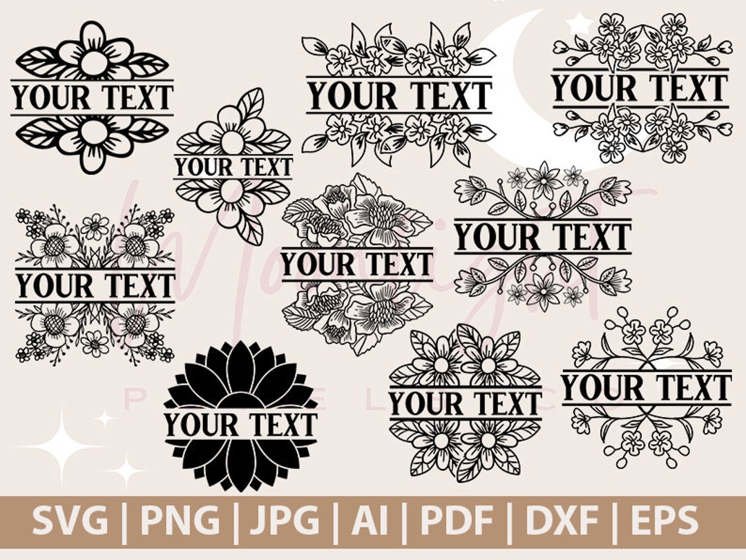 Floral Bundle SVG - 10 Design Bundle - Trendy Dxf/eps/png Cut Files for ...