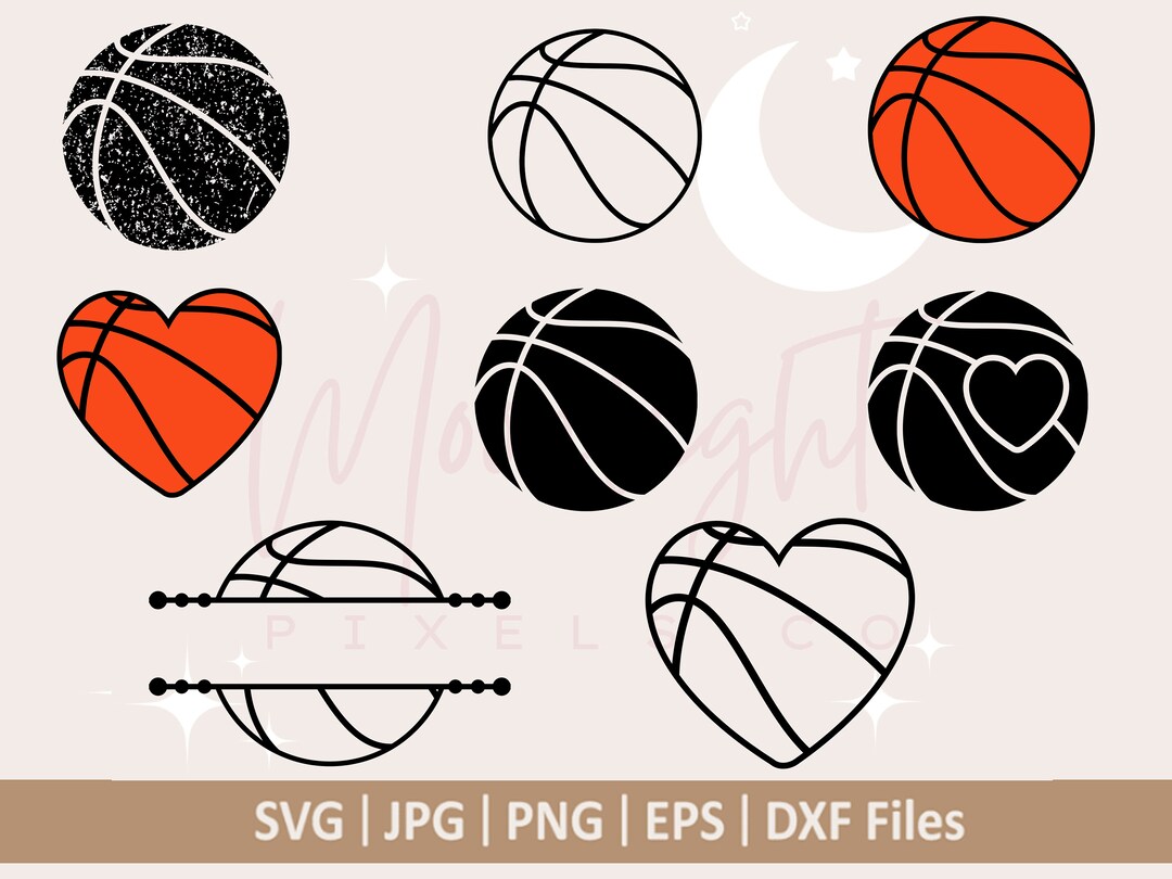 Trendy Basketball SVG - PDF/PNG Cut Files for Cricut - Instant ...