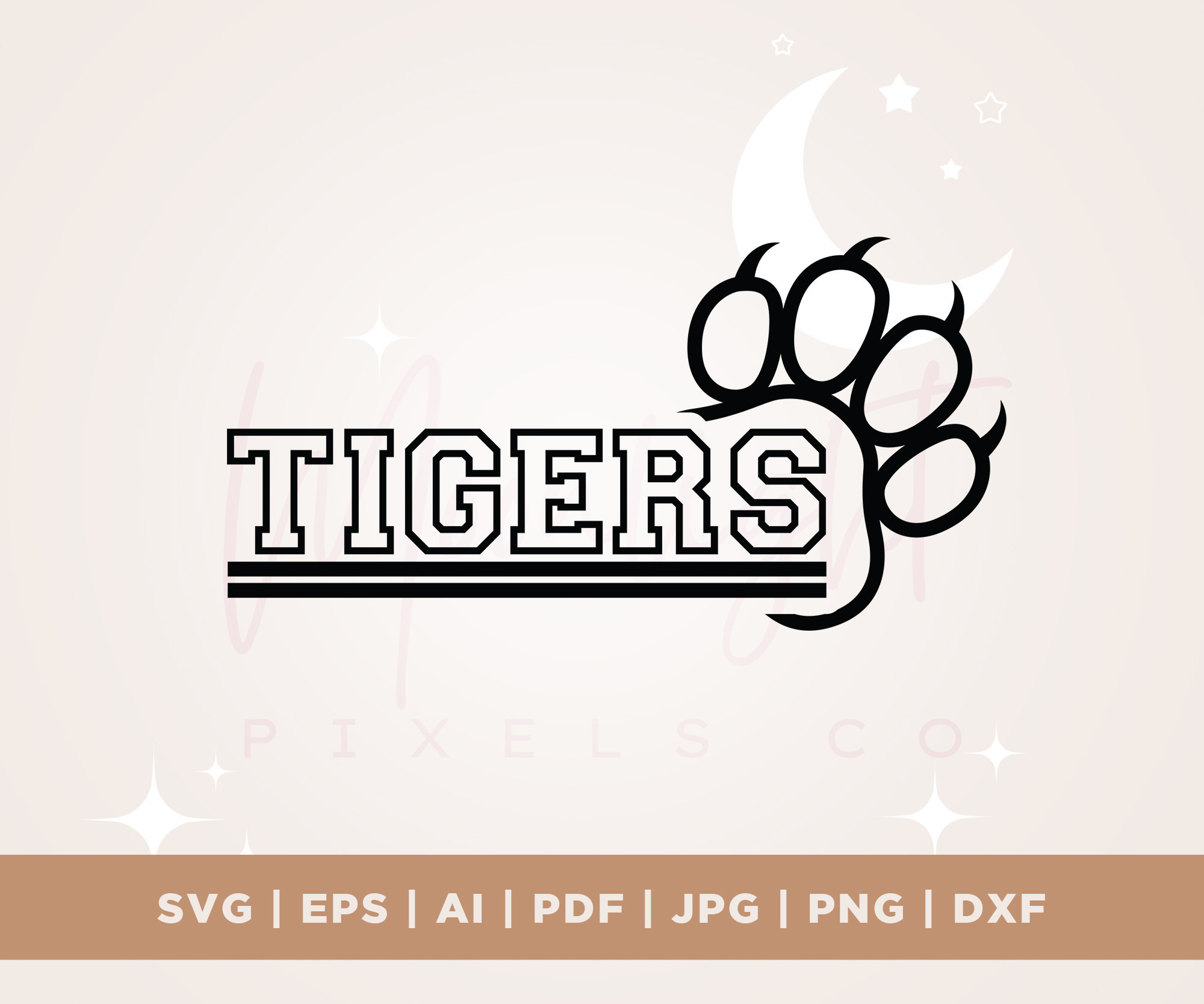 Tigers Svg Tigers Paw Svg Paw Svg Team Svg Mascot School - Etsy