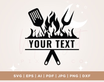 Grilling SVG, BBQ Grill Svg, Barbeque Clipart, Grill Monogram Svg, Dxf ...