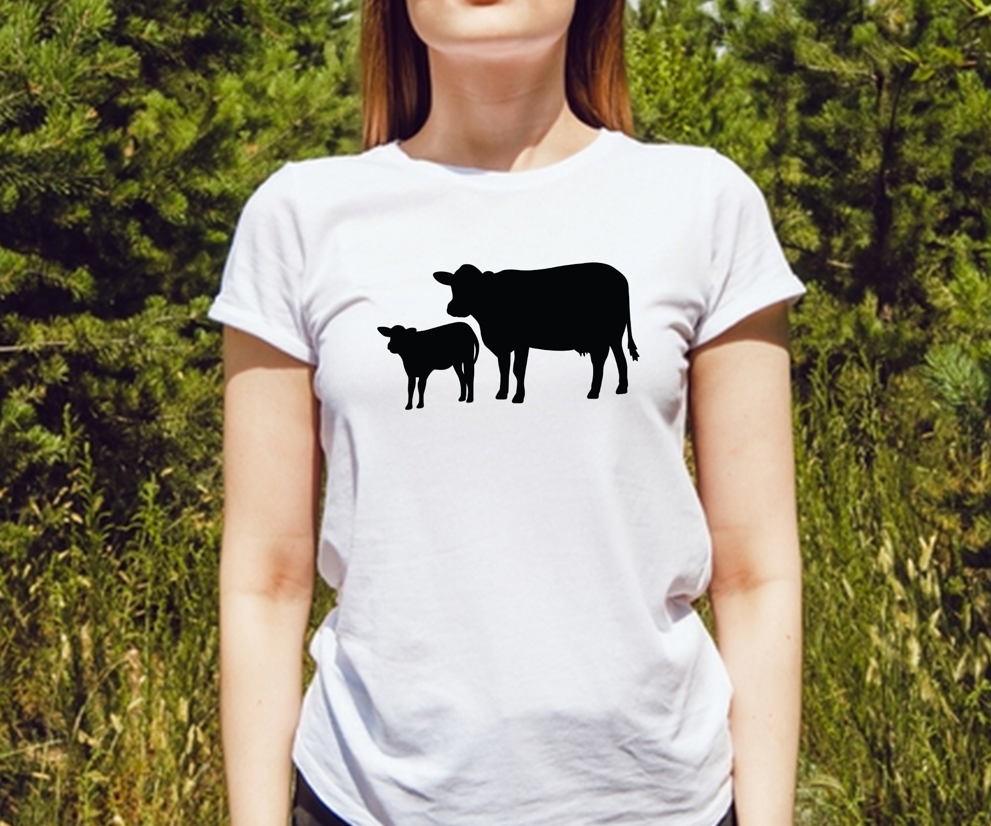 Cow Calf Pair Vector SVG Cow Baby Calf Cattle Mommy Mom - Etsy