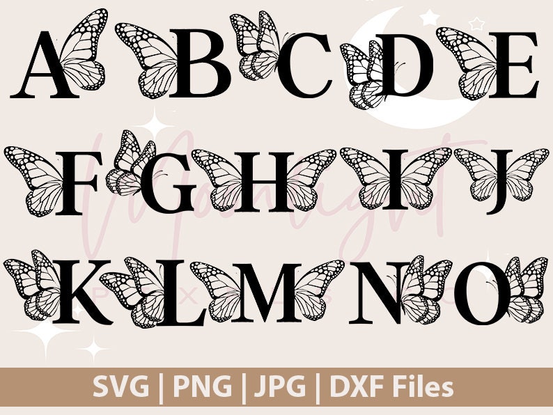 Butterfly Alphabets Bundle SVG Butterfly Numbers Trendy - Etsy