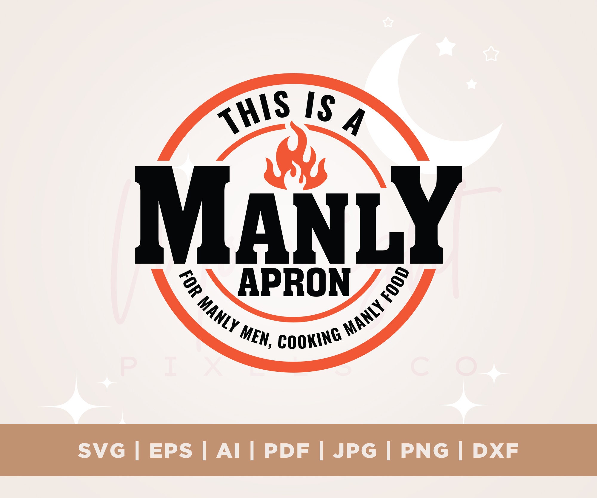 This is A Manly Apron, SVG, BBQ, Pit Maste,r Grill Burger, Beer, Summer ...