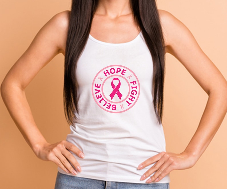 Hope SVG, Breast Cancer Ribbon SVG, Hope Fight Believe SVG Png, Cancer ...