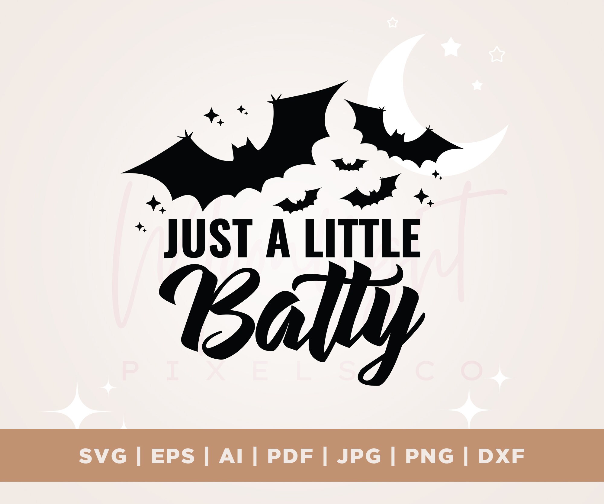 Just A Little Batty Svg Halloween PNG Digital Download Bat - Etsy