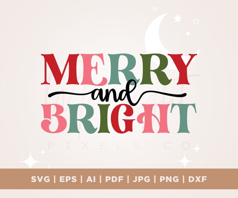 Merry and Bright SVG Merry SVG Bright Svg Christmas Shirt - Etsy