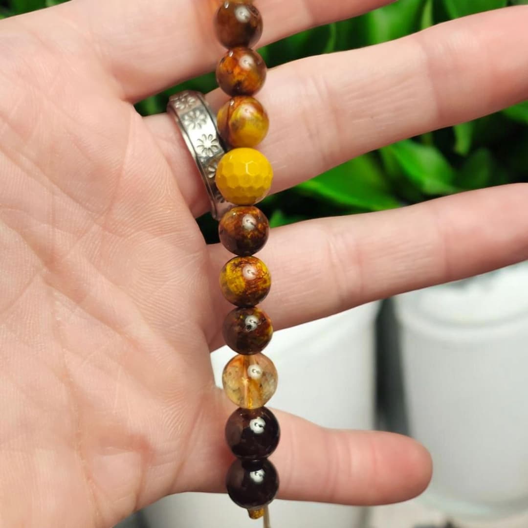 Gemstone Adjustable Bead Bracelets - Etsy