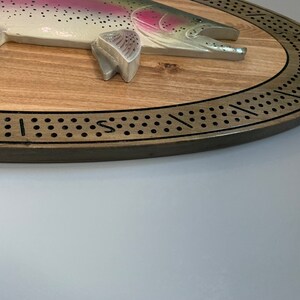 Fish Cribbage Board, Carved Wood Rainbow Trout / Steelhead - Etsy