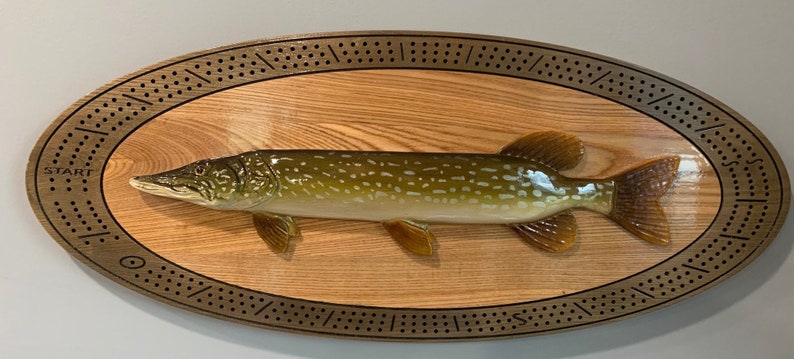 Fish Cribbage Board, Carved Wood Northern Pike - Etsy