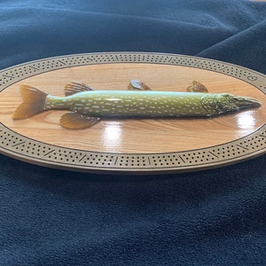Fish Cribbage Board, Carved Wood Northern Pike - Etsy