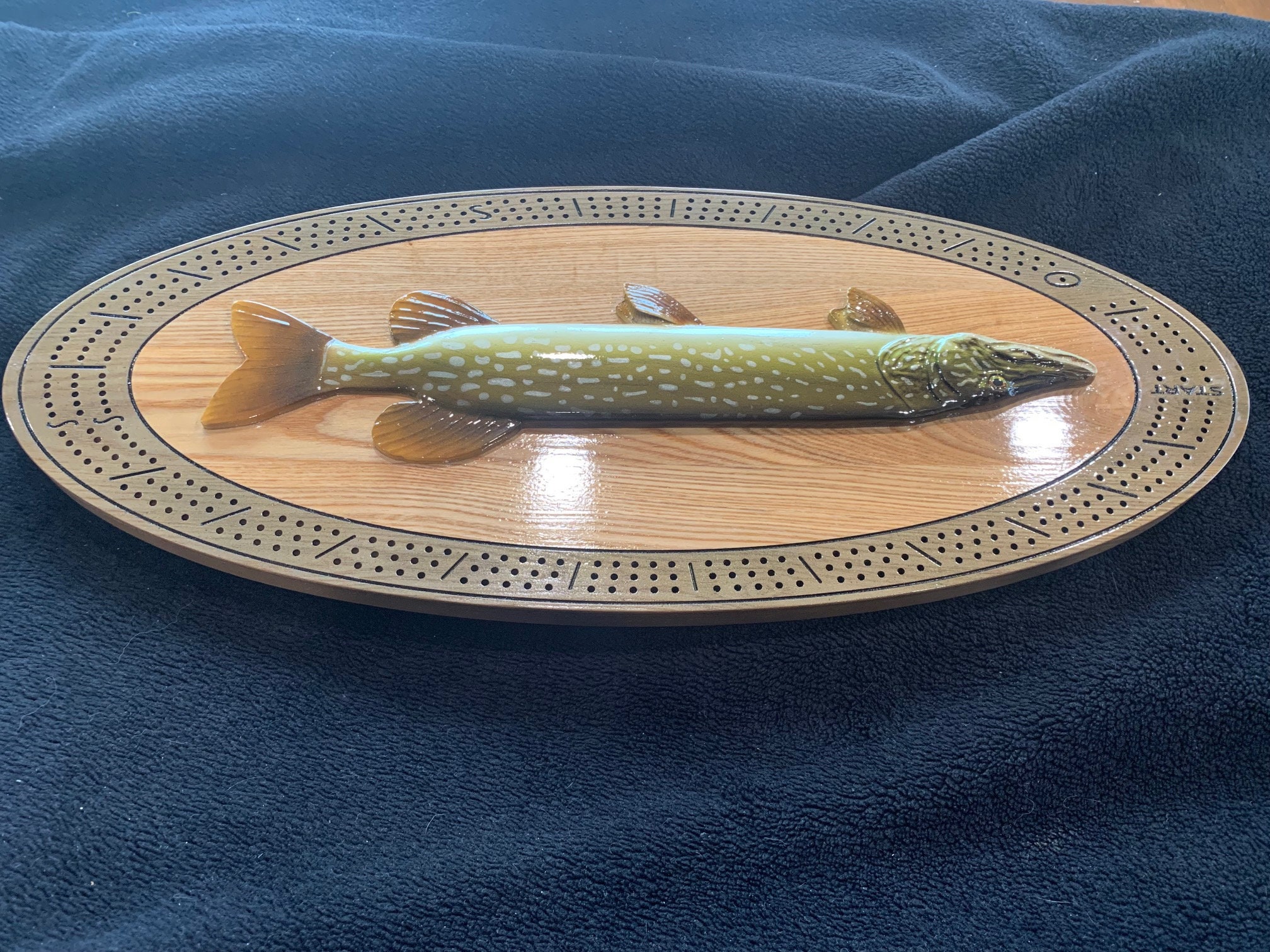 Fish Cribbage Board, Carved Wood Northern Pike - Etsy