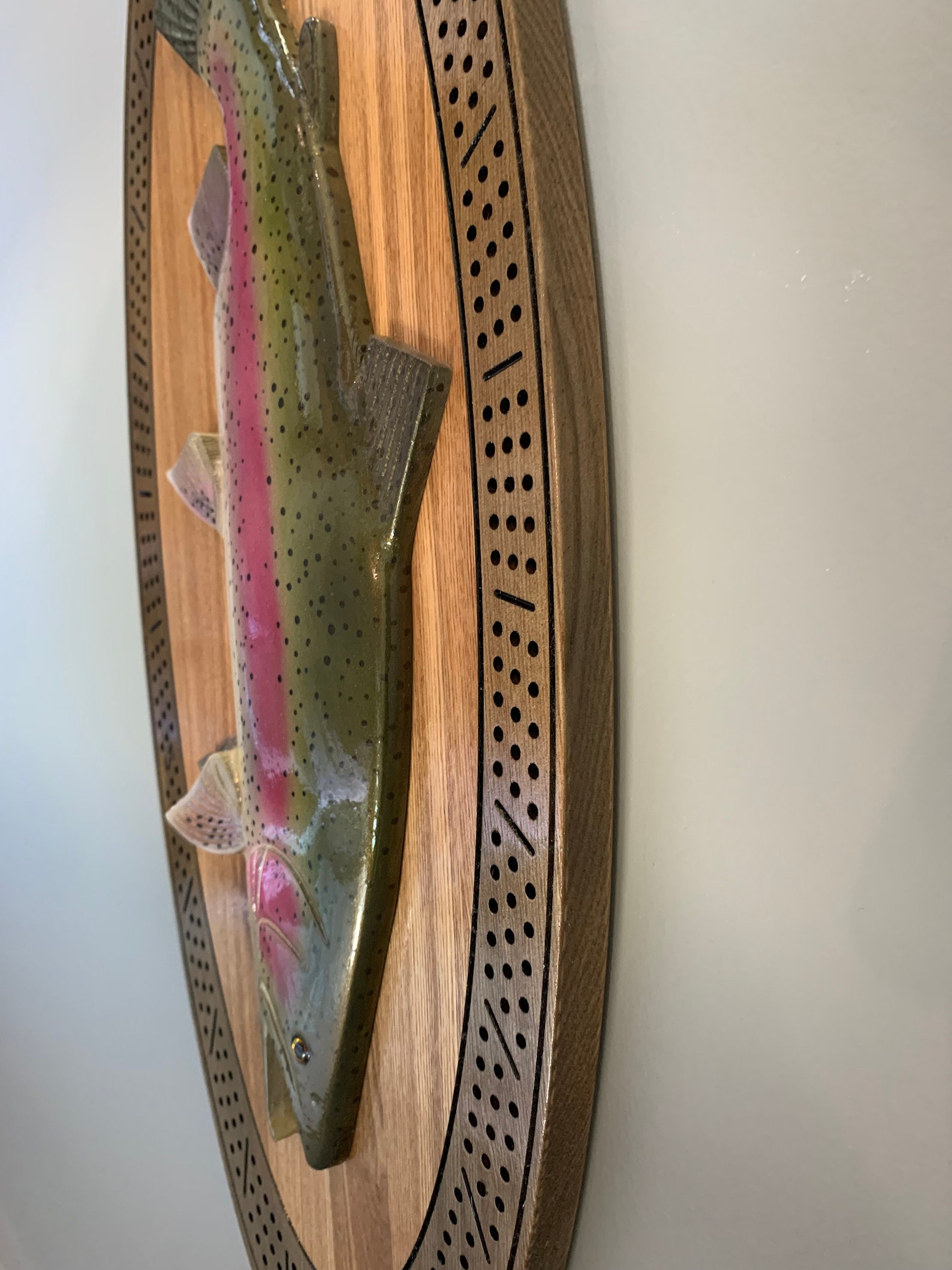 Fish Cribbage Board, Carved Wood Rainbow Trout / Steelhead - Etsy