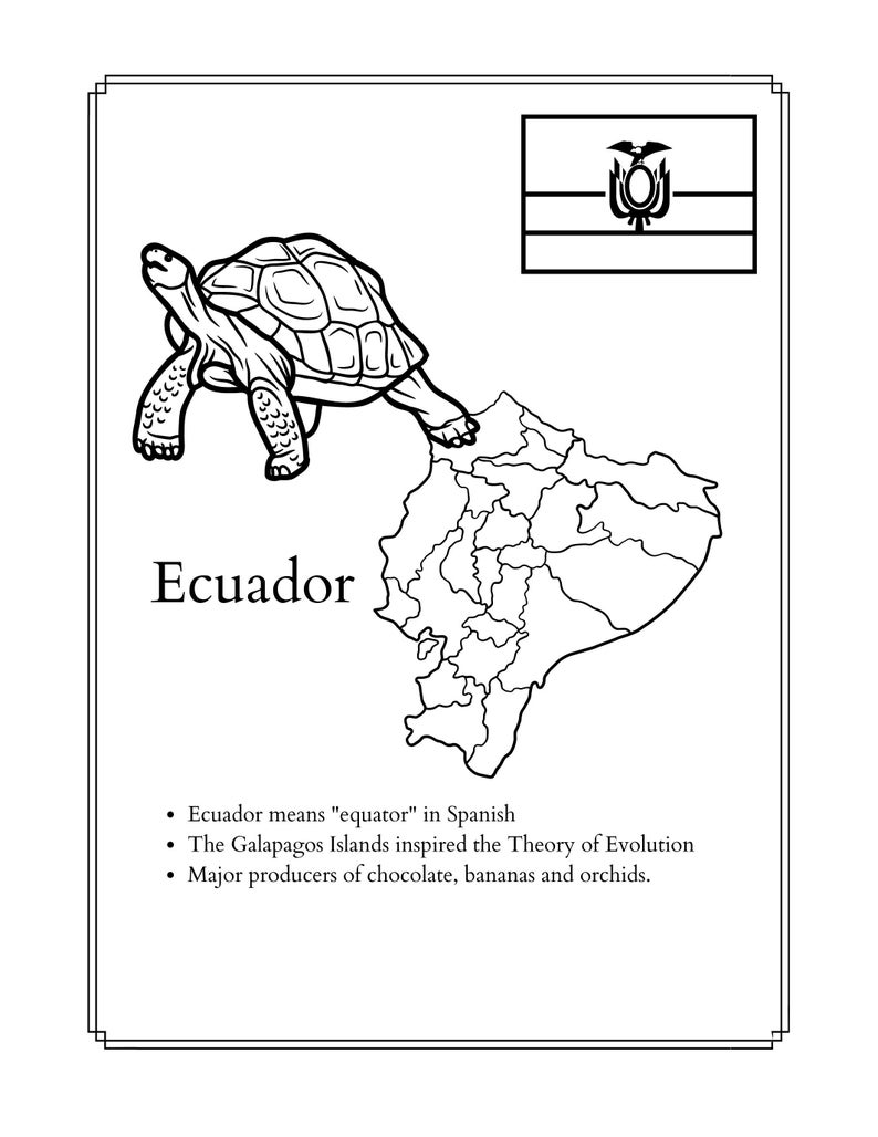 The World Map Coloring Book With Facts Etsy