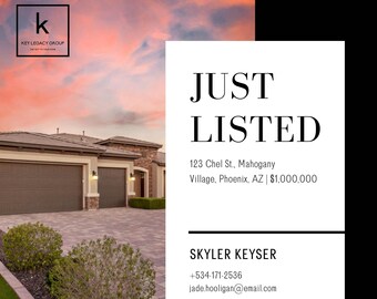 Canva Just Listed, Just Sold Template, Editable Real Estate Template ...