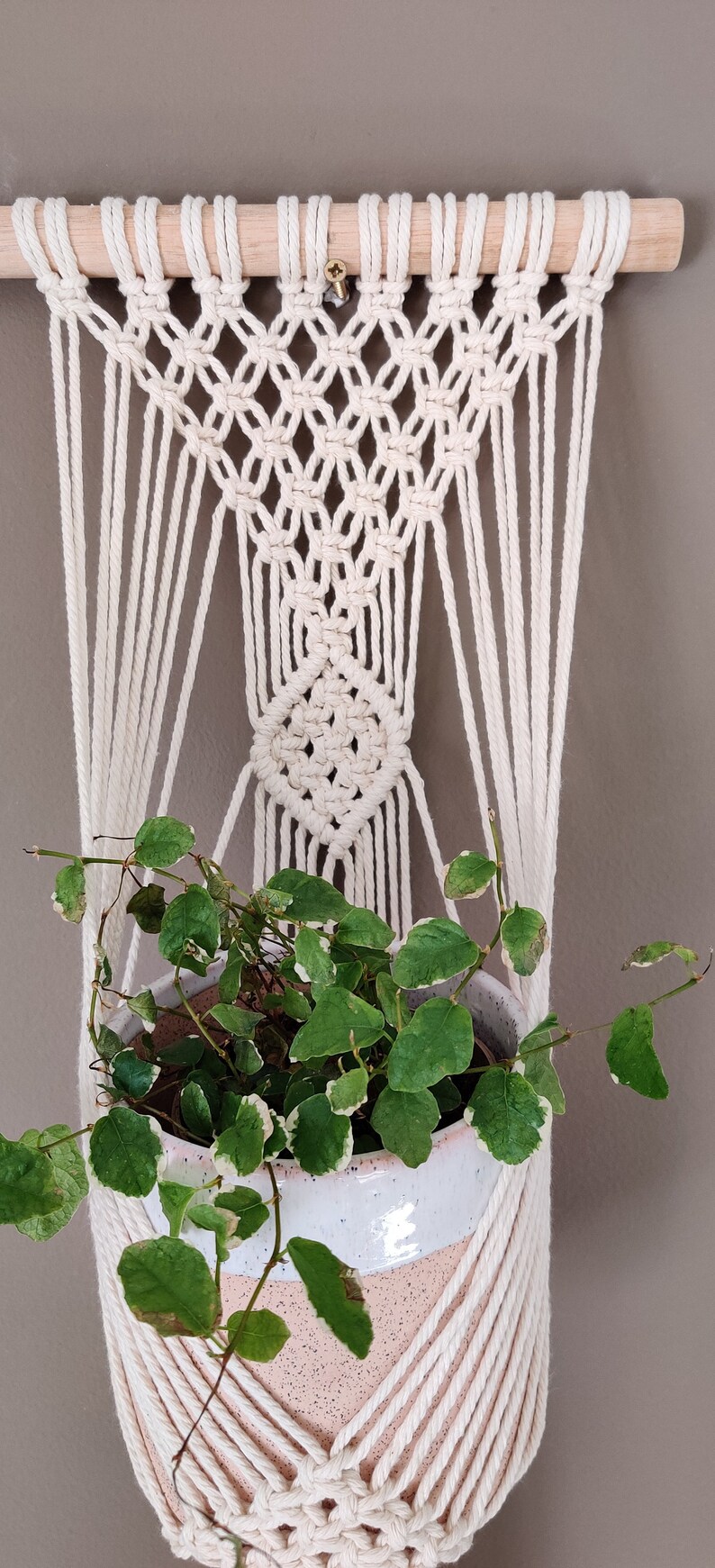 Ecru Macramé Plant Holder - Etsy
