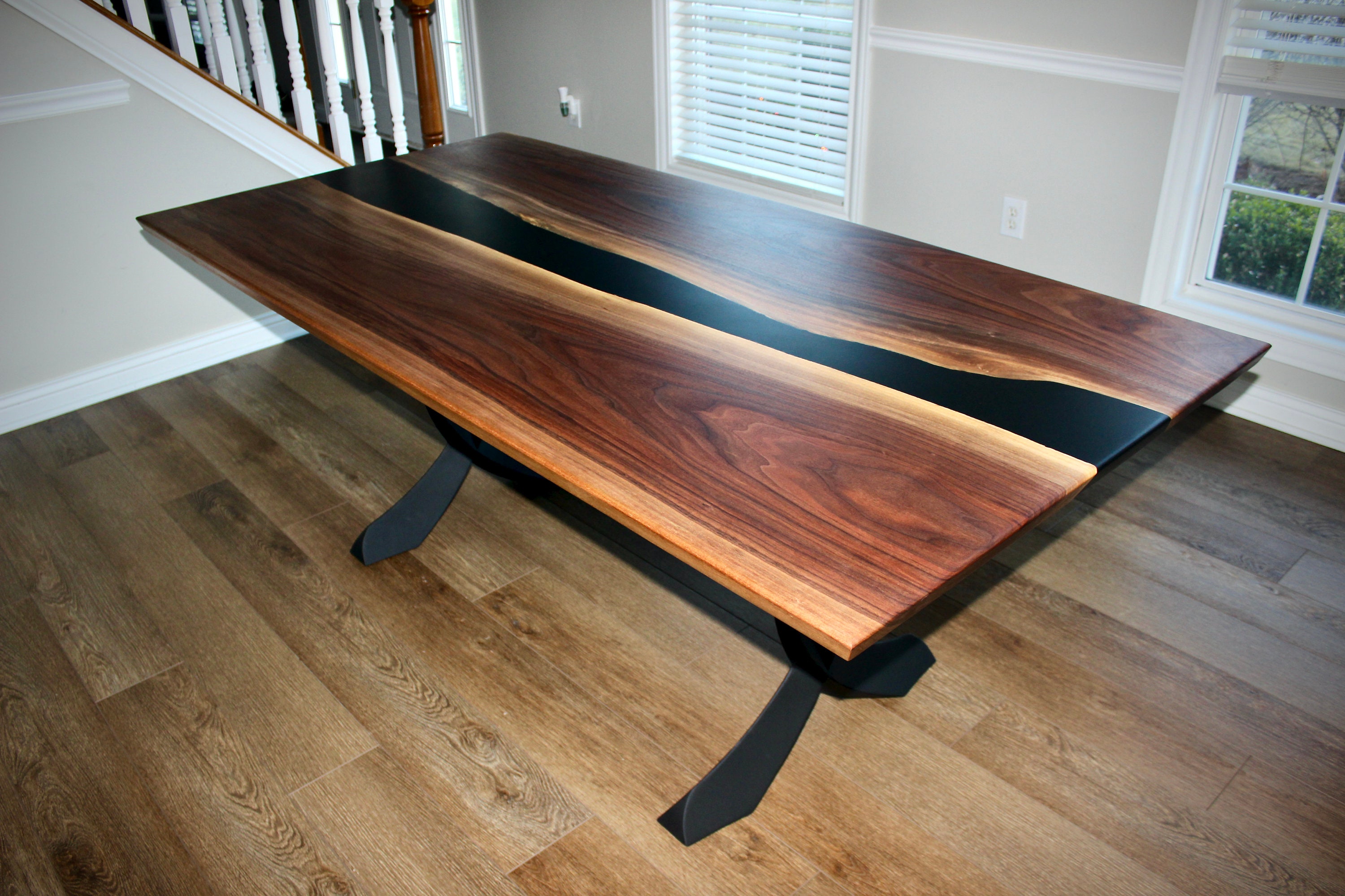 Beautiful Black Walnut Dining Table W/ Epoxy River - Etsy