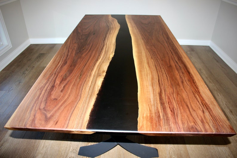 Beautiful Black Walnut Dining Table W/ Epoxy River - Etsy
