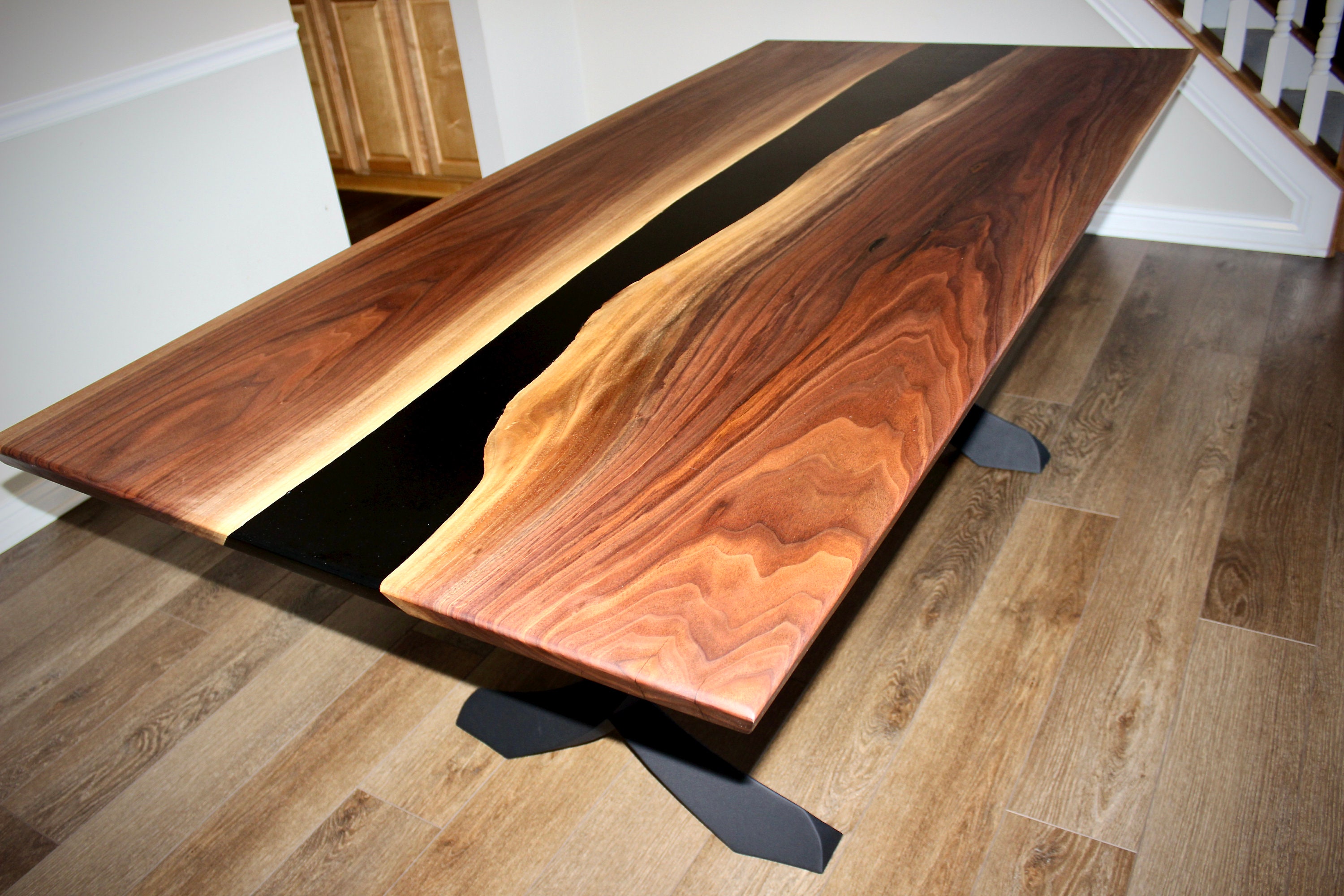 Beautiful Black Walnut Dining Table W/ Epoxy River - Etsy