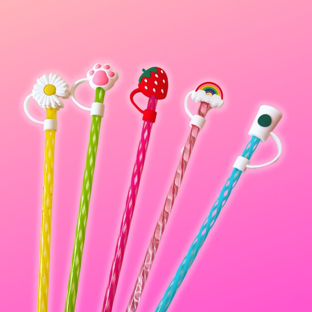 Reusable Straw Topper, Strawberry Straw Topper, Stanley Cup Cover ...