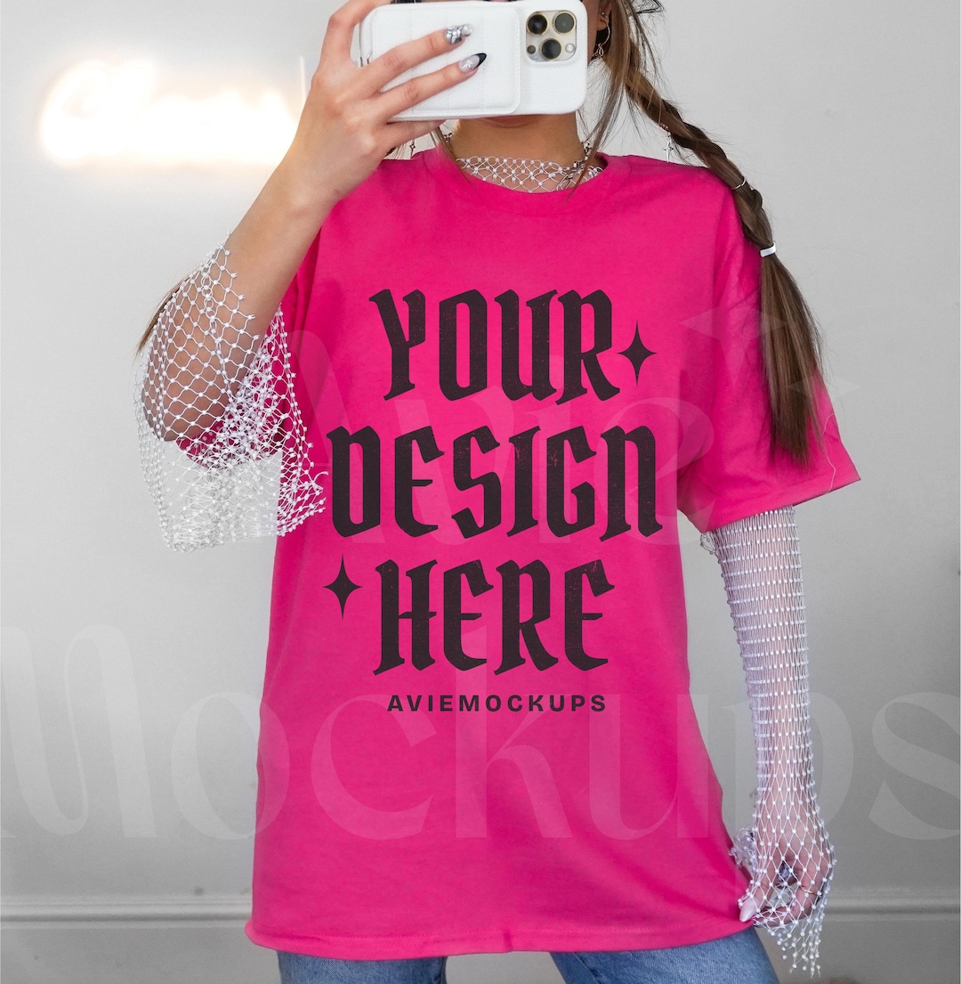 Heliconia Gildan 5000 T-shirt Mockup: Edgy Y2k Indie Design (JPEG) - Etsy