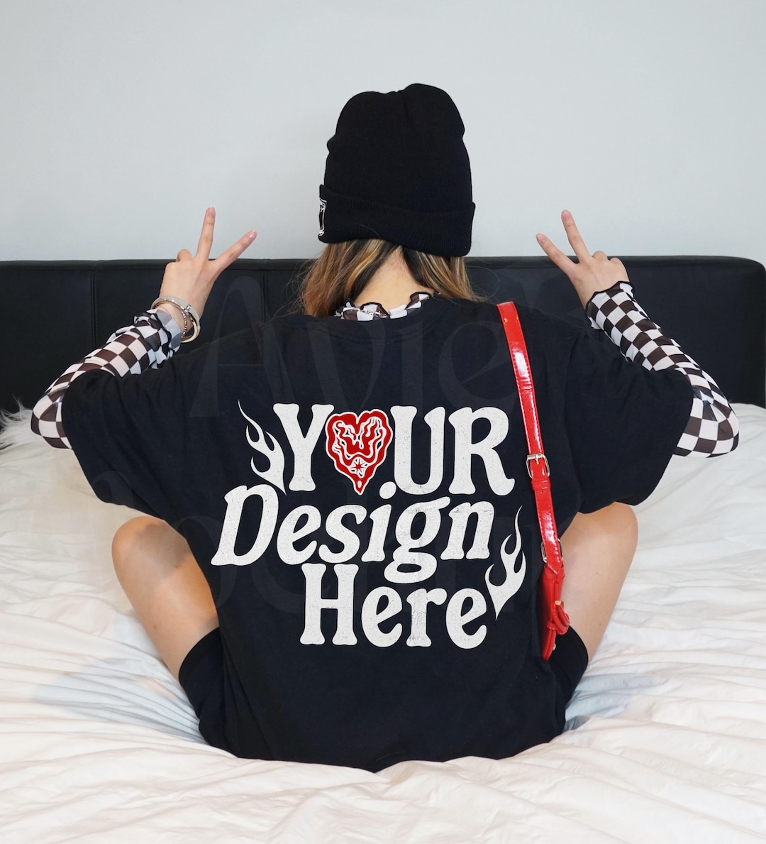 Gildan 5000 Black Back of Shirt Mockup - G500 Black Back of T-shirt ...