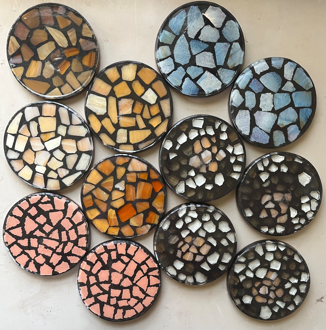 Ceramic Mosaic Drink Coasters - Etsy