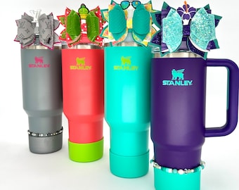 Neon Pink Straw Bow Topper, Stanley Straw Topper, Simple Modern Straw ...