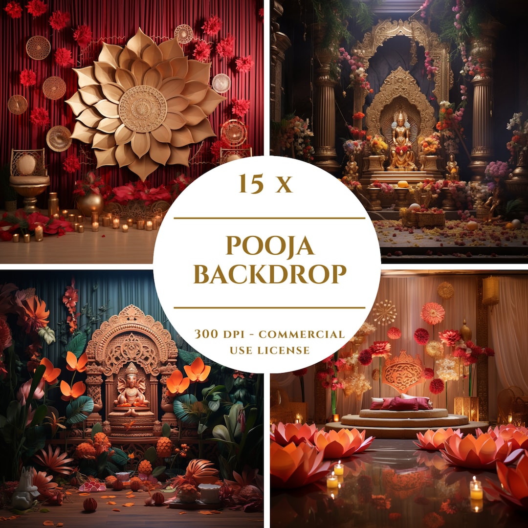 15 Pooja Digital Backdrop , Pooja Decoration Background , Traditional ...