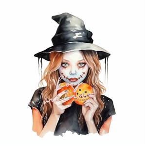 Boho Watercolor Witch Autumn Sublimation Design Fall PNG - Etsy