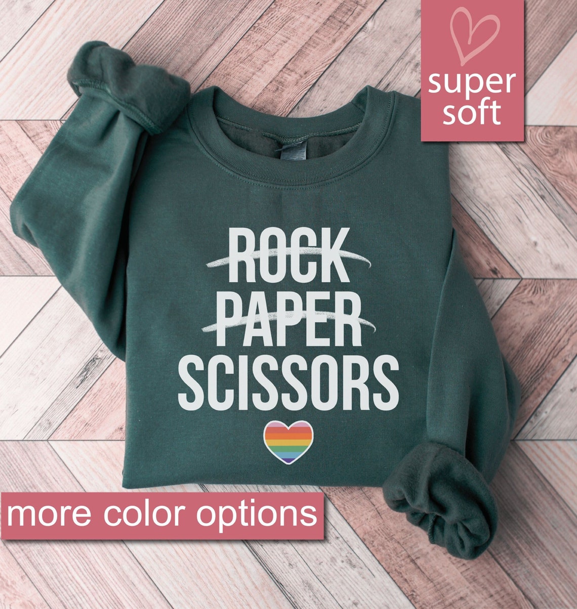 Rock Paper Scissors LGBT Sweatshirt, Lesbian Sweatshirts, Pride Sweater ...