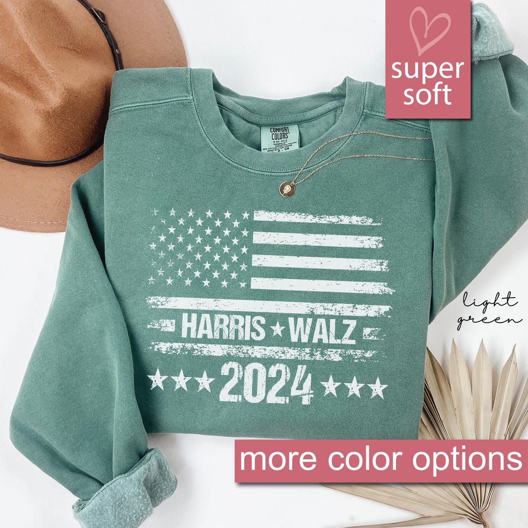 Comfort Colors® Harriz Walz 2024 President Sweatshirt, Kamala Harris ...