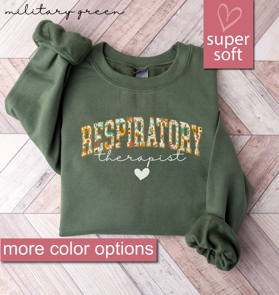 Floral Respiratory Therapy Sweatshirt, Respiratory Therapist ...